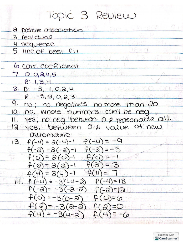 Topic 3 Review | PDF