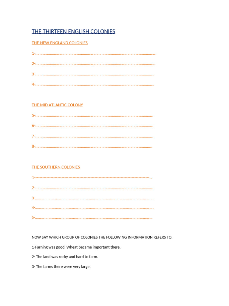 THE_THIRTEEN_ENGLISH_COLONIES | PDF