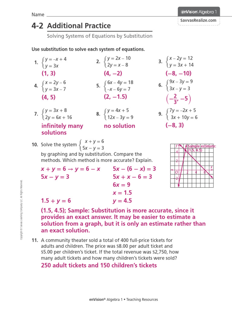 4-2 Additional Practice: Answer Key | PDF | Theoretical Computer ...