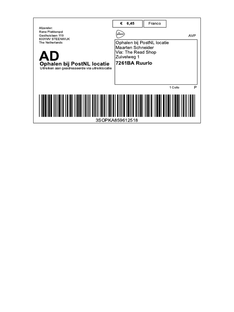 Verzendlabels 7KDFD7S | PDF
