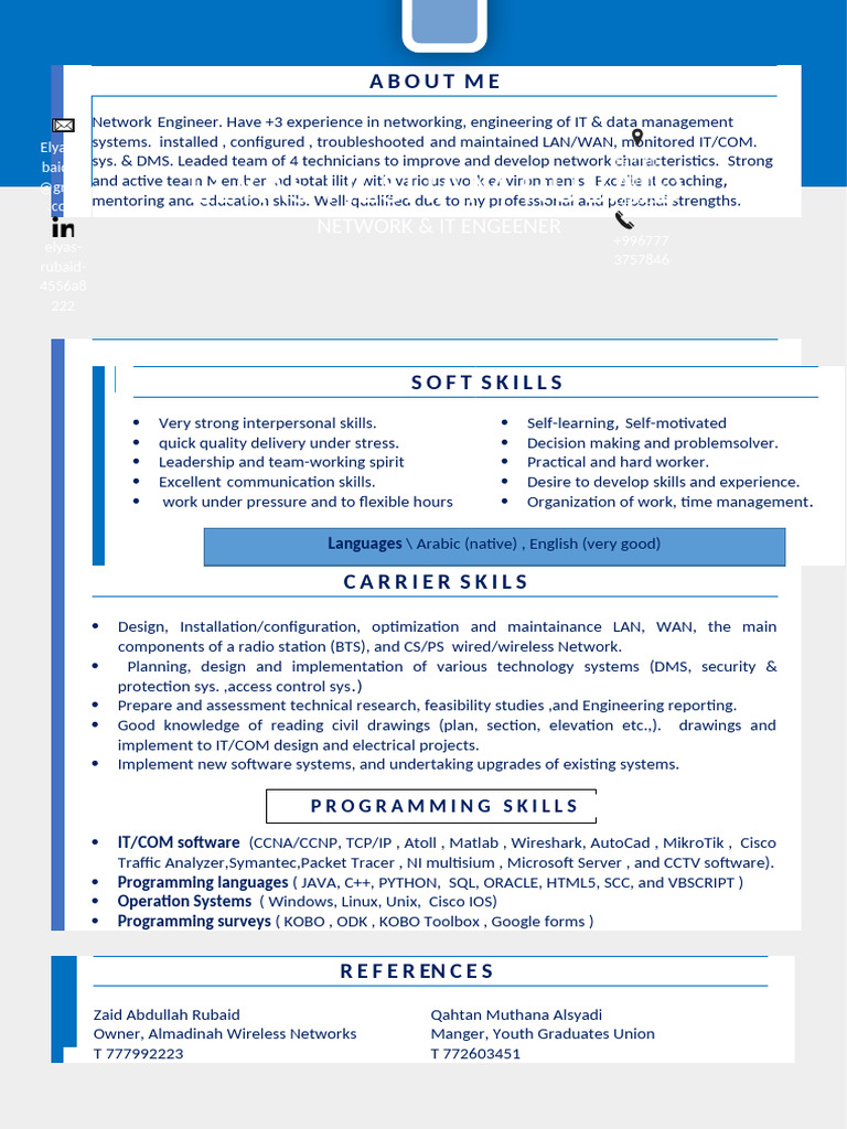 elyas hesham rubaid resume -IT loبببgistics | PDF | Computer Network | Cisco Certifications