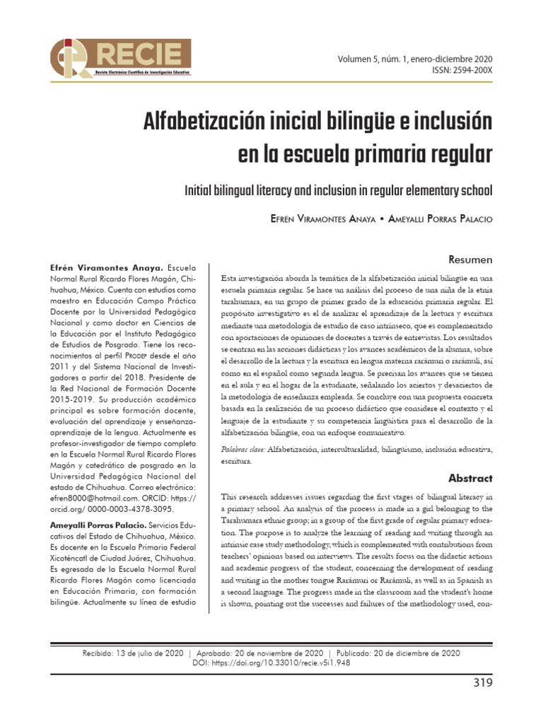 2020 Alfabetización Inicial Bilingüe RECIE | PDF | Literatura ...