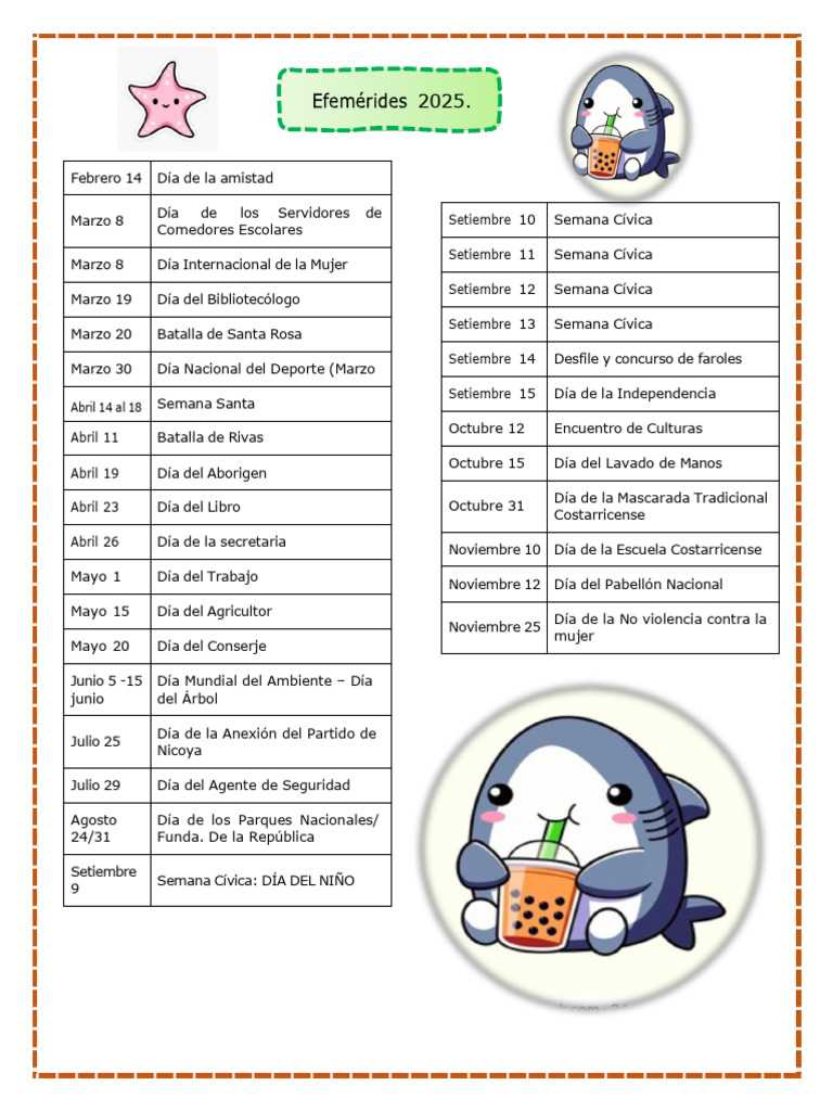 Cronograma de Efemérides JMR | PDF