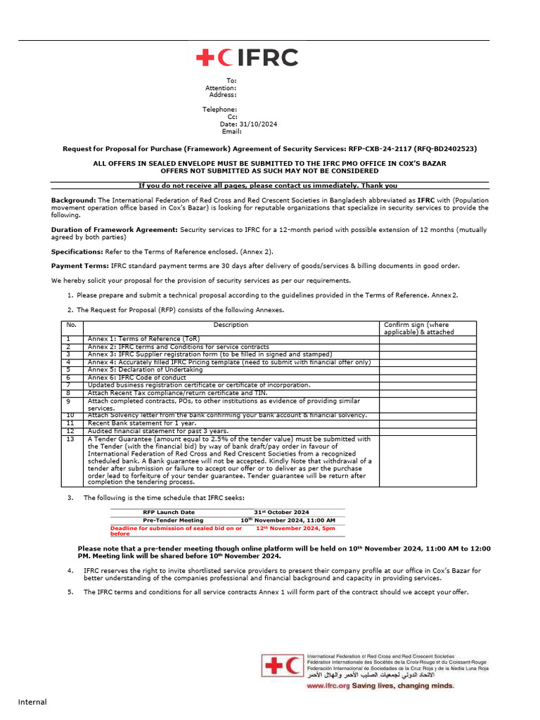 RFP-CXB-24-2117 (RFQ-BD2402523) Security Service Framework Agreement ...