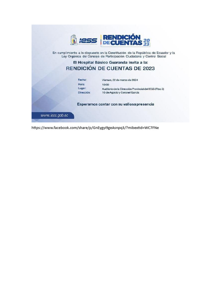 Invitacion Evento de Rendicion de Cuentas | PDF