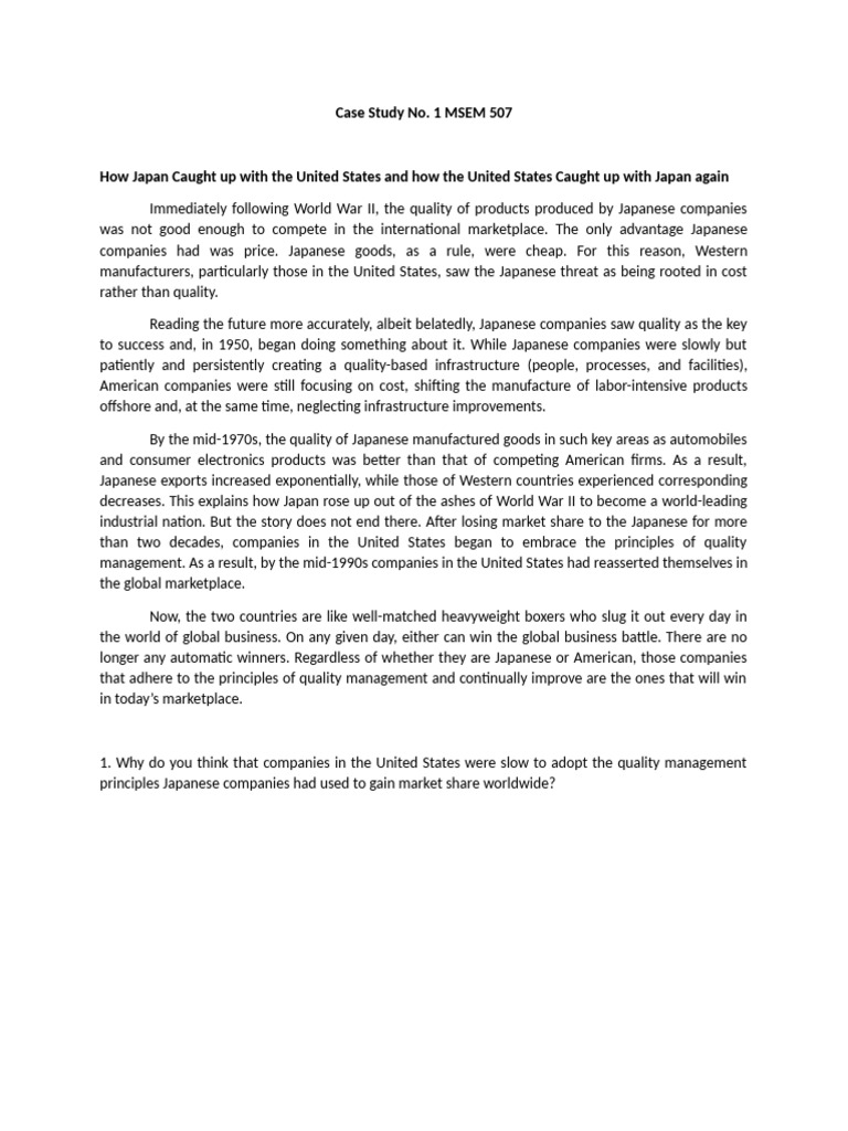 Case Study No.1 | PDF