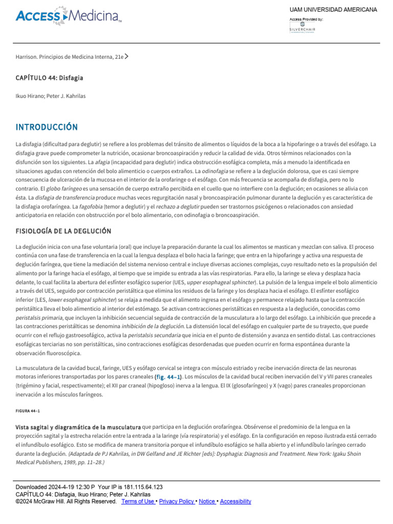 Disfagia: Causas y Fisiología | PDF | Esófago | Anatomía humana