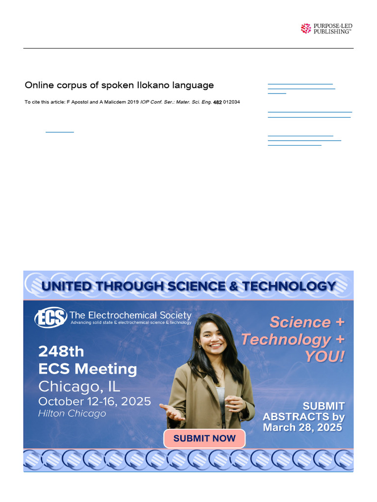 Apostol 2019 IOP Conf. Ser. Mater. Sci. Eng. 482 012034 | PDF | Databases | Tagalog Language