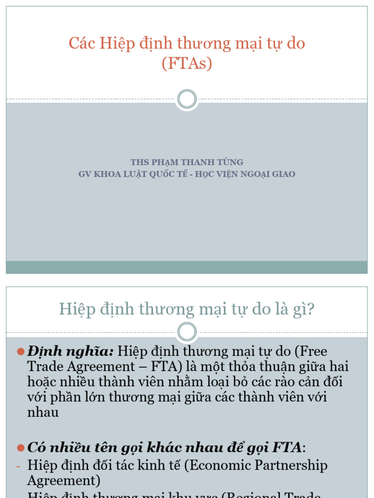 Hiệp Định Thương Mại Tư Do | PDF