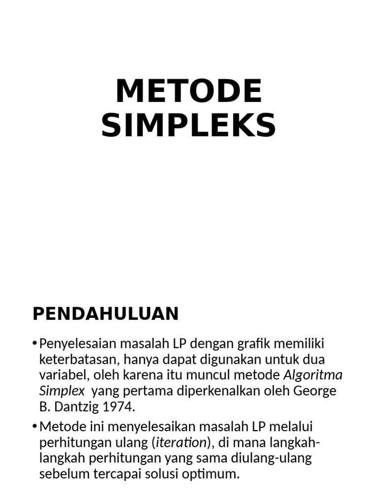 004-Program Linier-metode Simpleks (1) | PDF