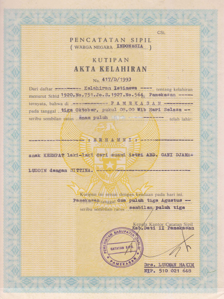 AKTE KELAHIRAN | PDF