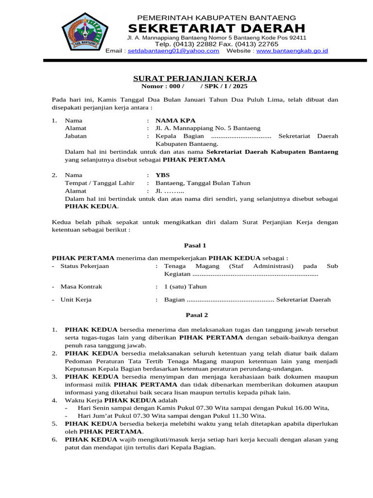 Contoh SPK SETDA | PDF