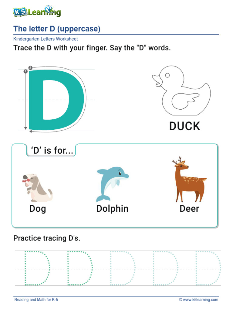 D' Is For... : The Letter D (Uppercase) | PDF