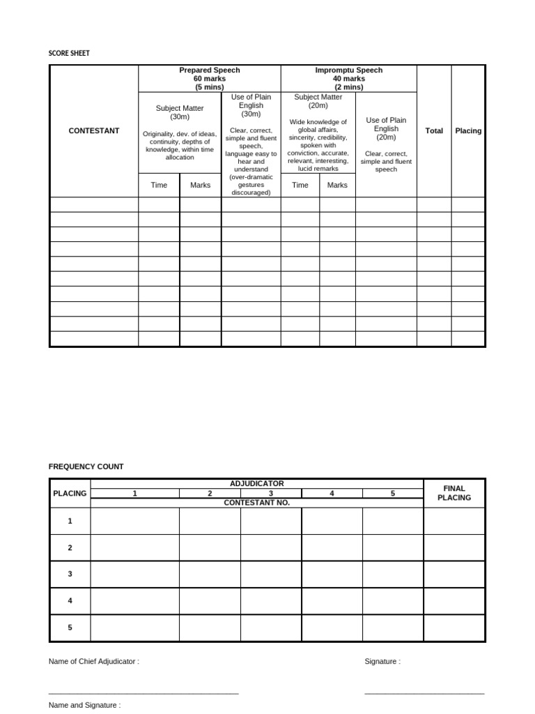 Score Sheet | PDF | Human Communication | Linguistics