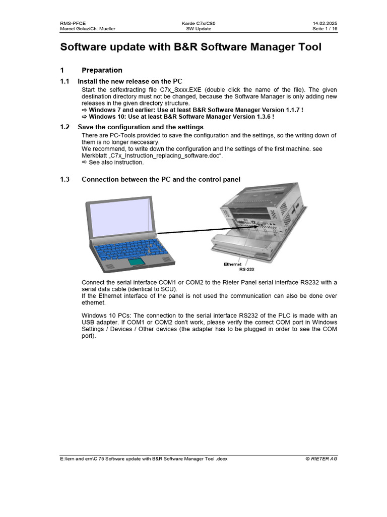 B&R Software Manager Update Guide | PDF | Dos | Windows 10