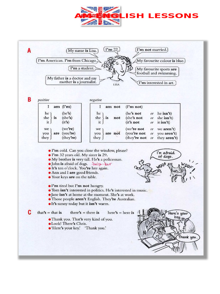 Verb TO BE - 1 - Simple Present - Essential Grammar in Use | PDF