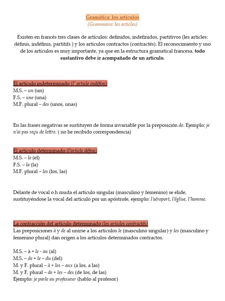 Fonética Francesa, Apuntes de Gramática | PDF | Adjetivo | Plural