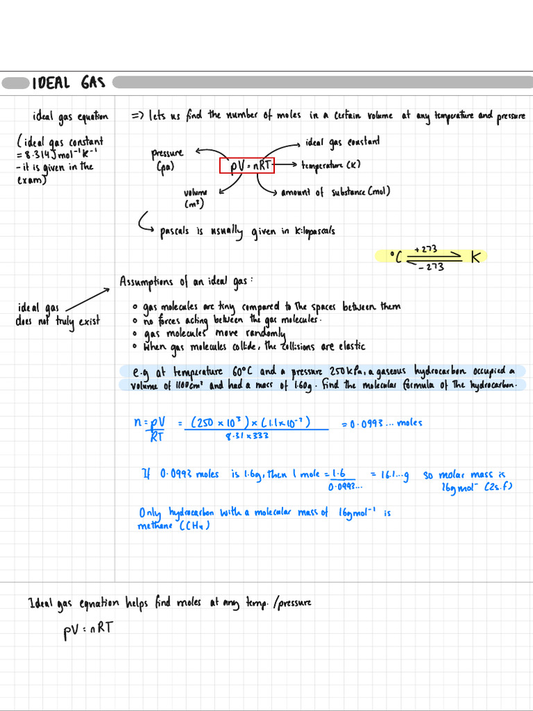 Prep - Ideal Gas | PDF | Gases | Mole (Unit)