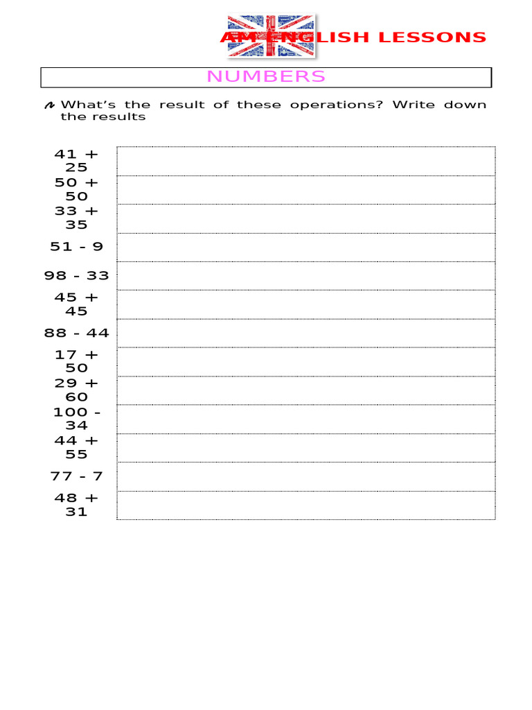 Result of 41 Minus 23 | PDF