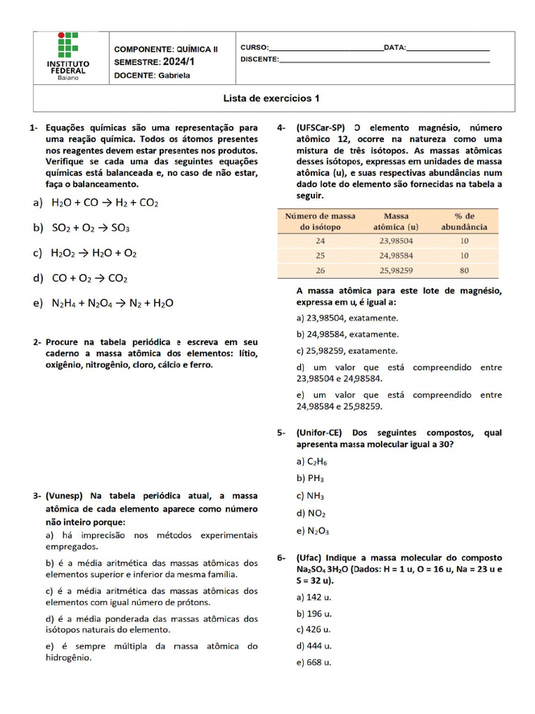 Exerc-Cios-Atualizado 2024 | PDF