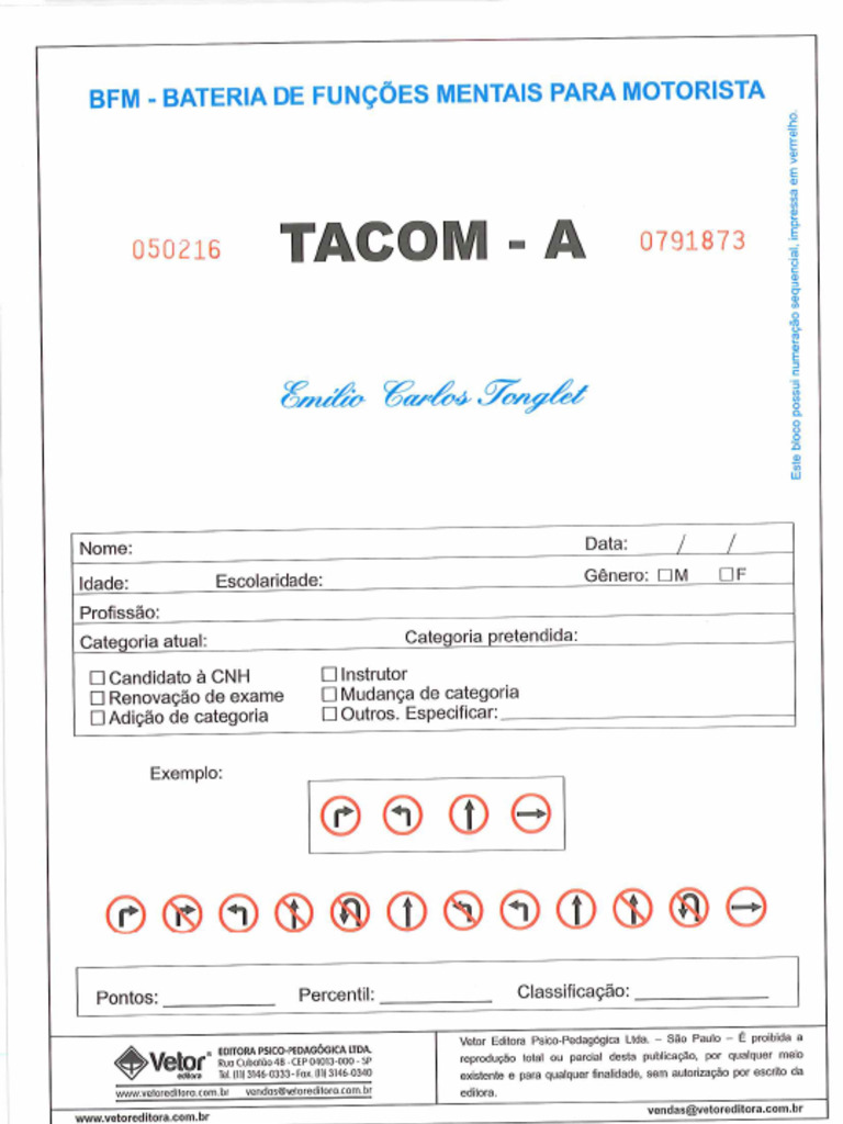 Tacom - Folha de Resposta | PDF