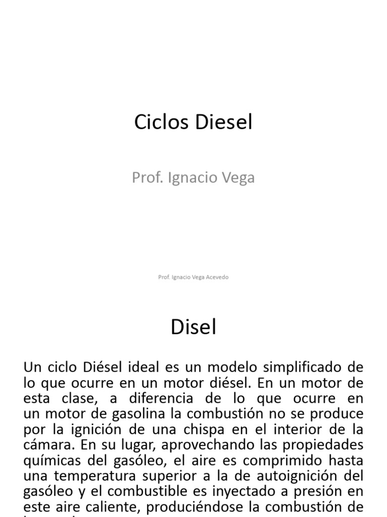 Ciclo Diesel | PDF | Motor diesel | Mecánica de Medios Continuos