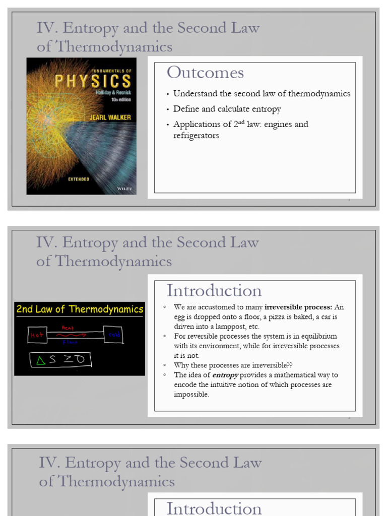 Thermodynamics 2024 part III | PDF | Entropy | Second Law Of Thermodynamics