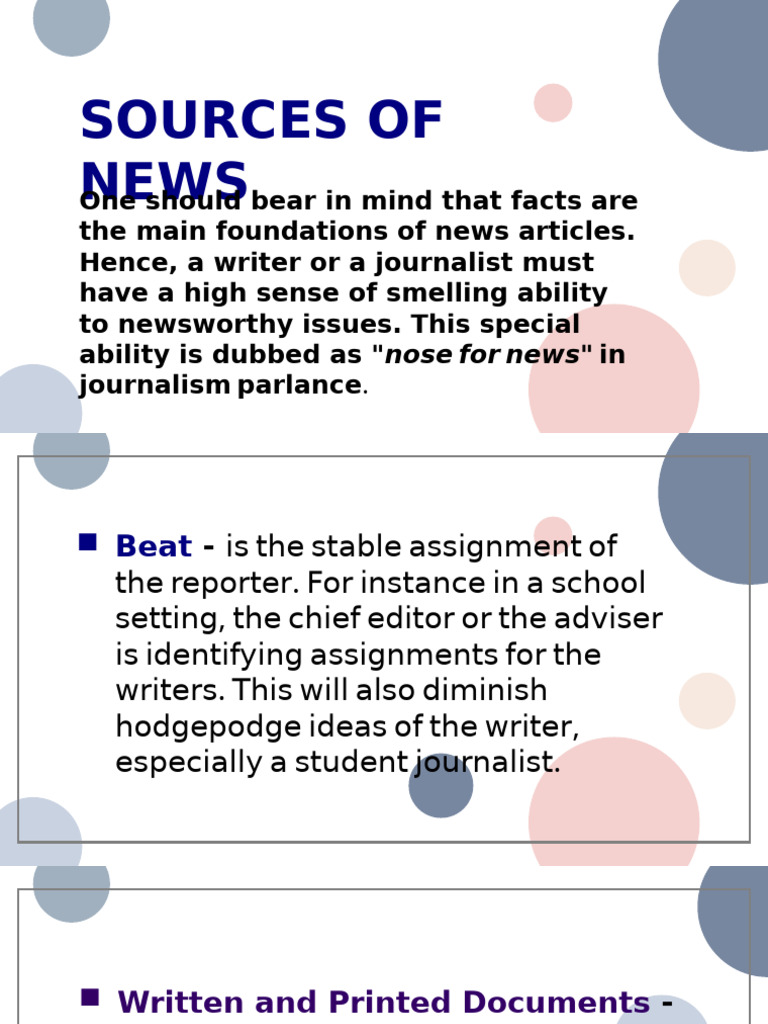 Sources of News in Journalism | PDF
