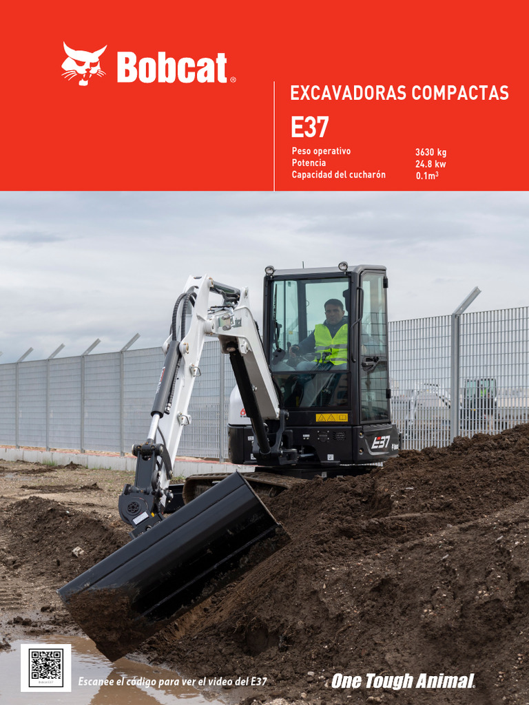 Especificaciones Excavadora Compacta E37 | PDF | Caballo de fuerza