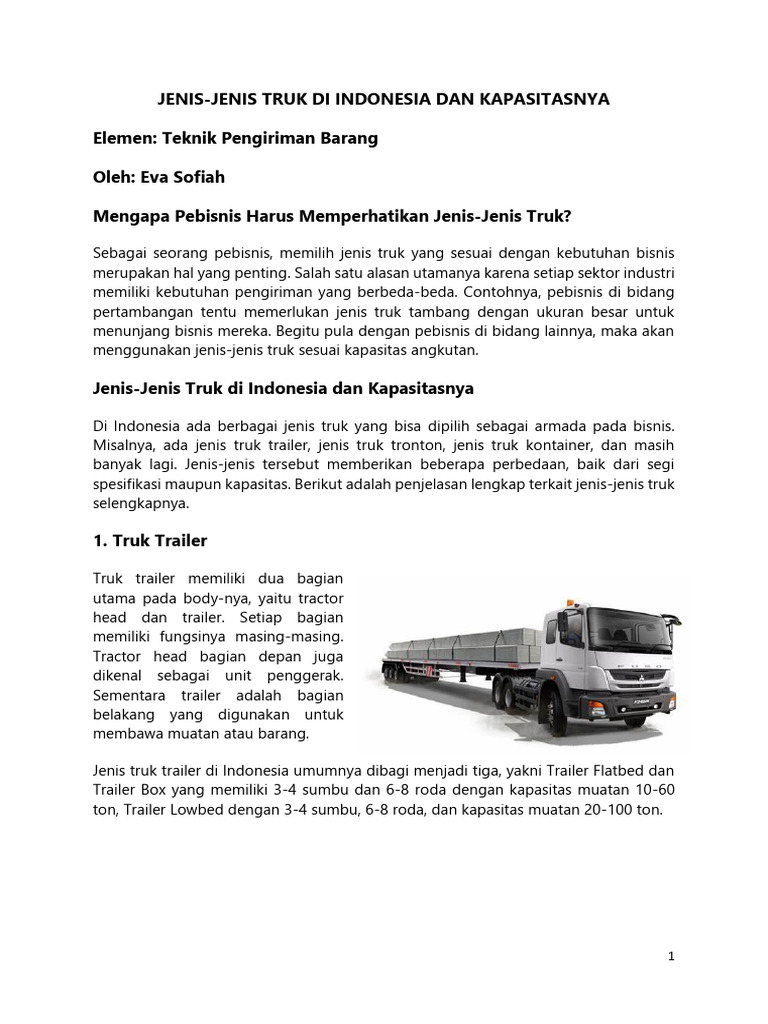 Jenis Jenis Truk | PDF