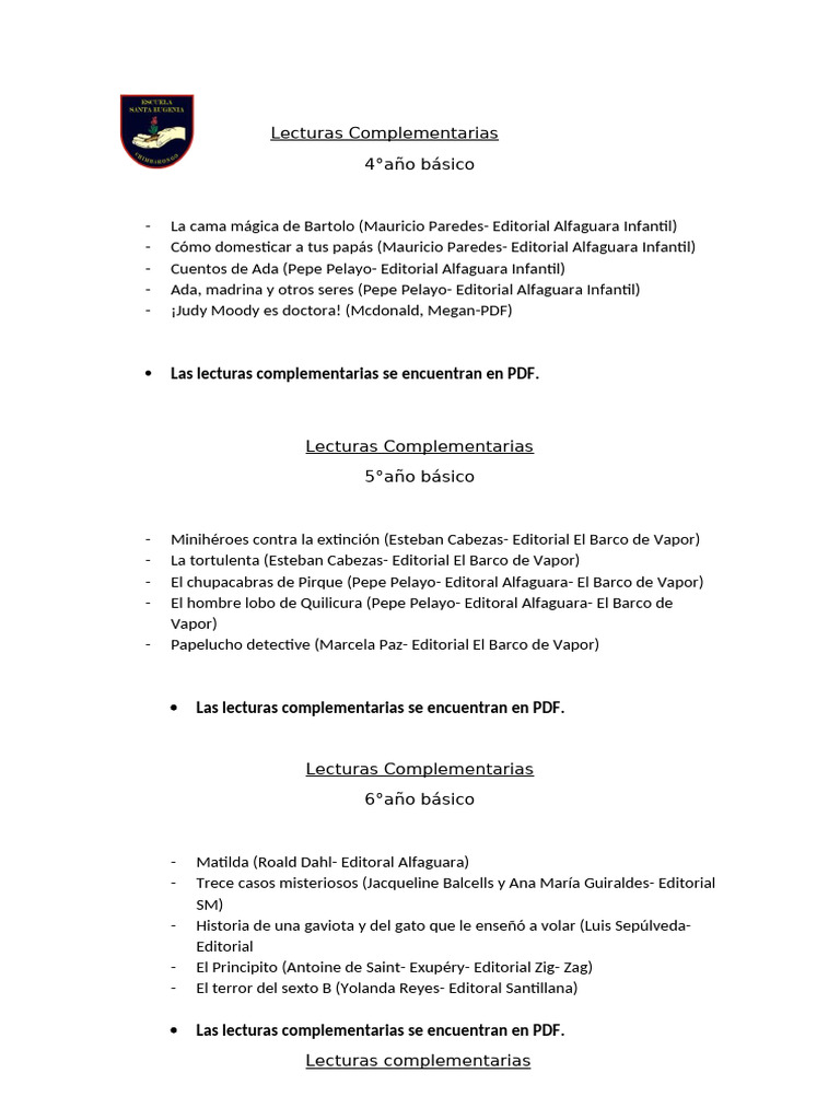 Lecturas Complementarias 2024 | PDF