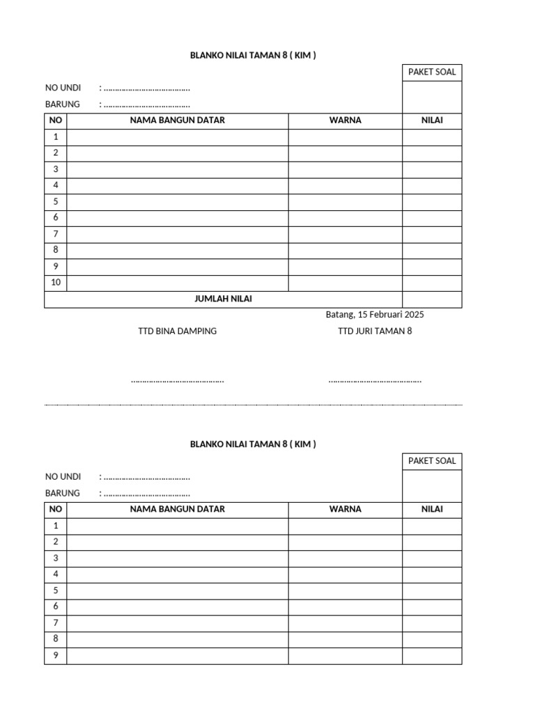 BLANKO TAMAN KIM | PDF