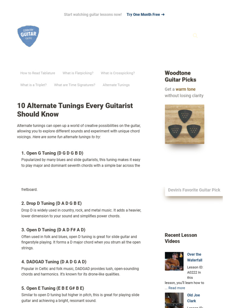 10 Alternate Tunings Every Guitarist Should Know - Country Guitar ...