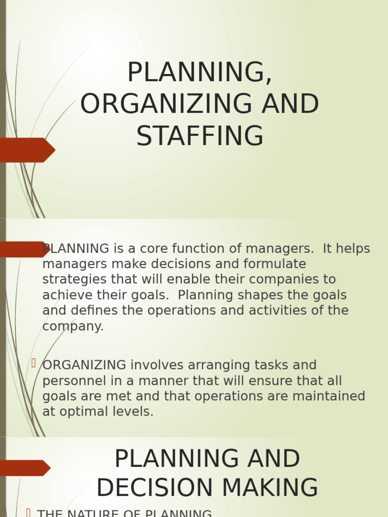 Effective Planning and Organizing Strategies | PDF | Goal | Business
