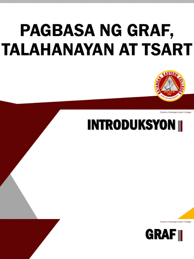 Pagbasa NG Graf Talahanayan at Tsart | PDF