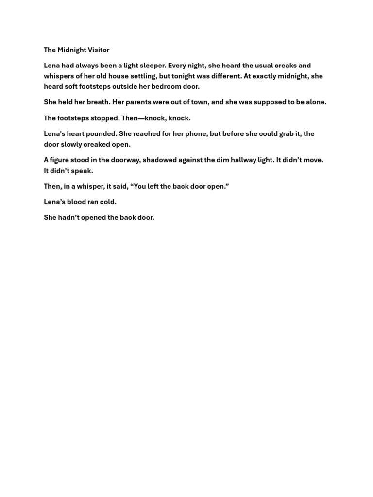 The Midnight Visitor: A Chilling Tale | PDF