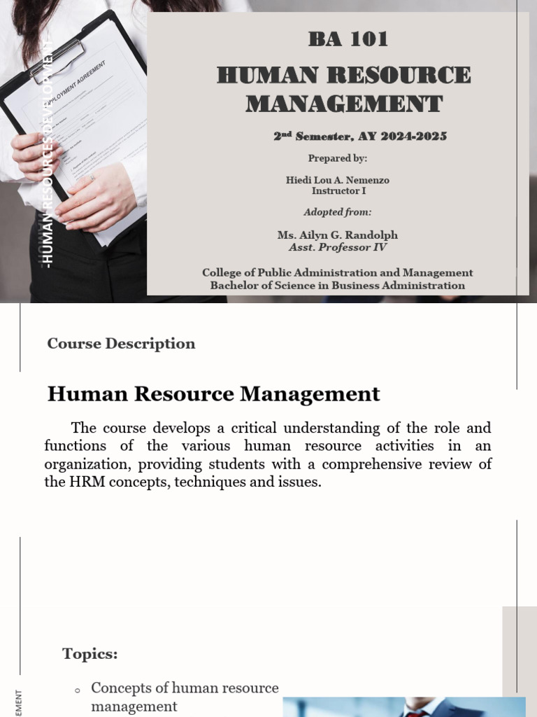 HRM Chapter 11.1 To 1.2 | PDF | Serfdom | Human Resource Management