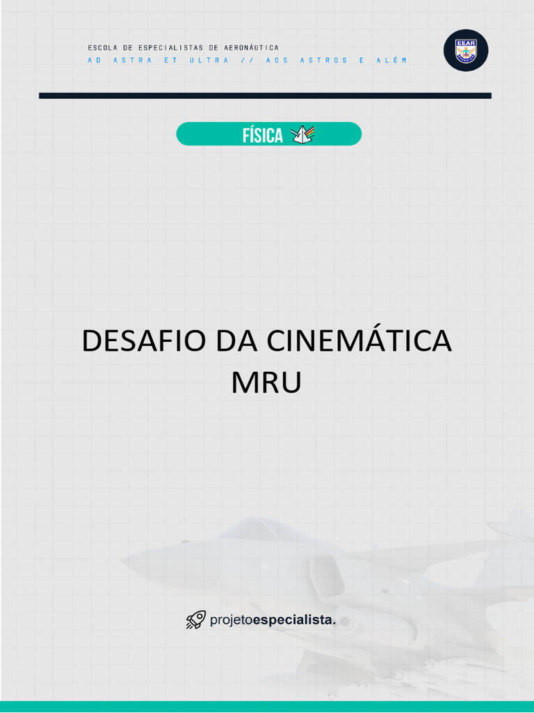 Desafio Da Cinemática - MRU | PDF | Cinemática | Velocidade