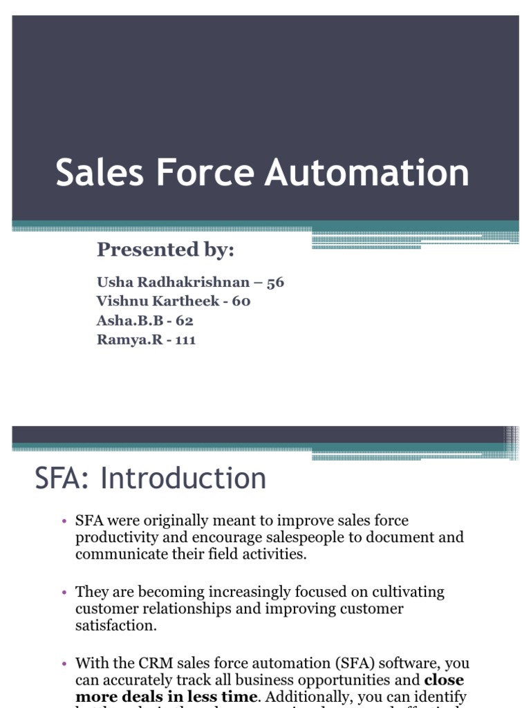 SFA Tool Features for Banking Teams | PDF | Customer Relationship ...