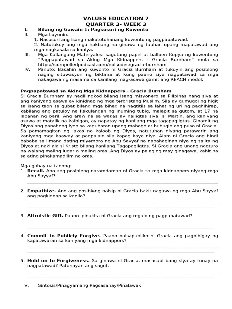 QUARTER 3 W3 Worksheet | PDF
