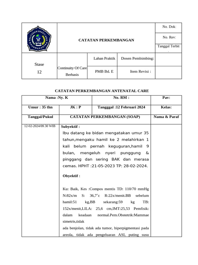 CATATAN PERKEMBANGAN Baru | PDF