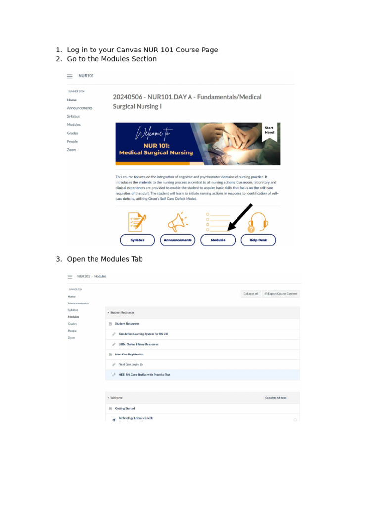 Instructions On Accessing The Skills Lab Videos Through Canvas | PDF