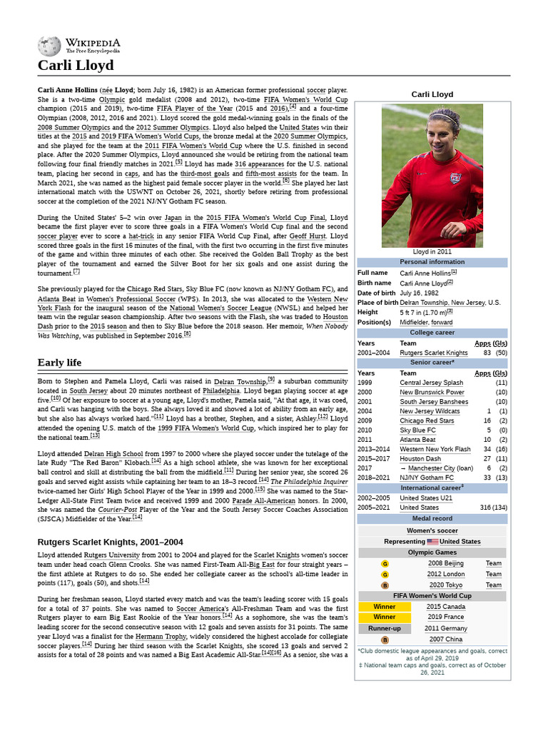 Carli Lloyd | PDF | Sports | Association Football