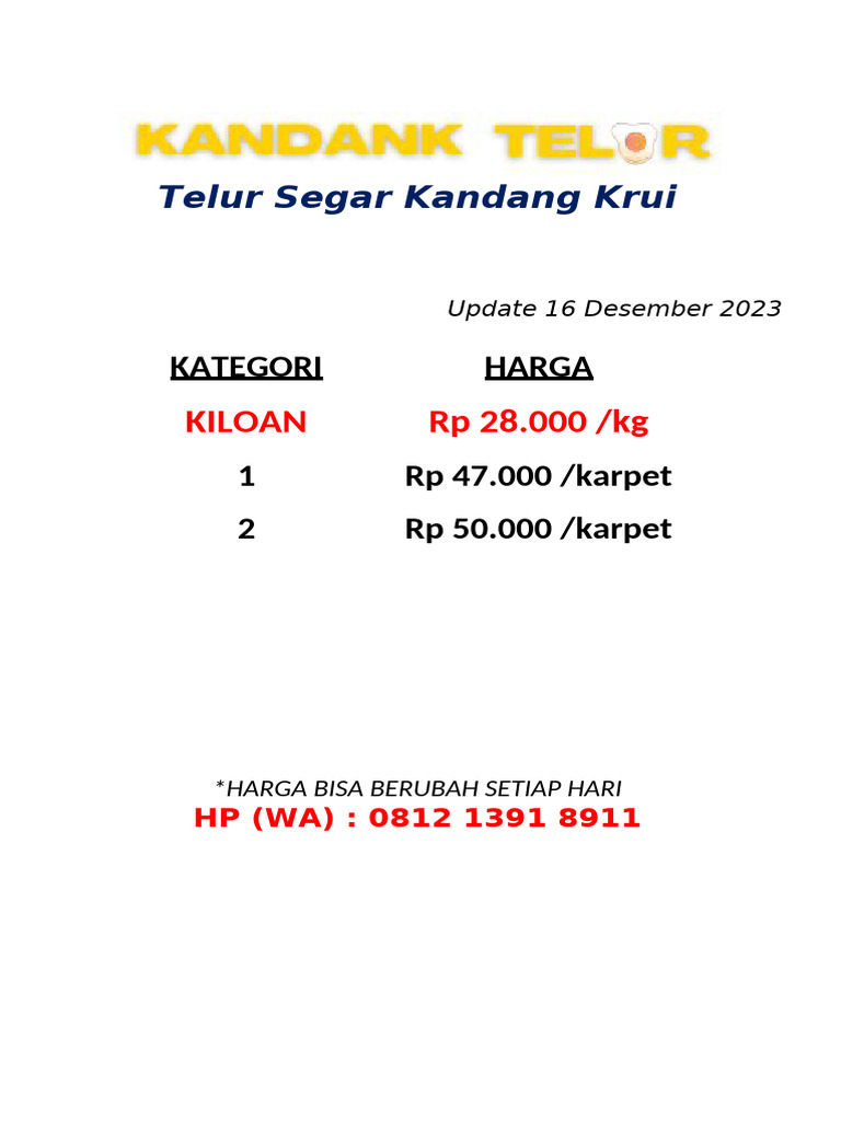 Update Harga Display Lengkap | PDF