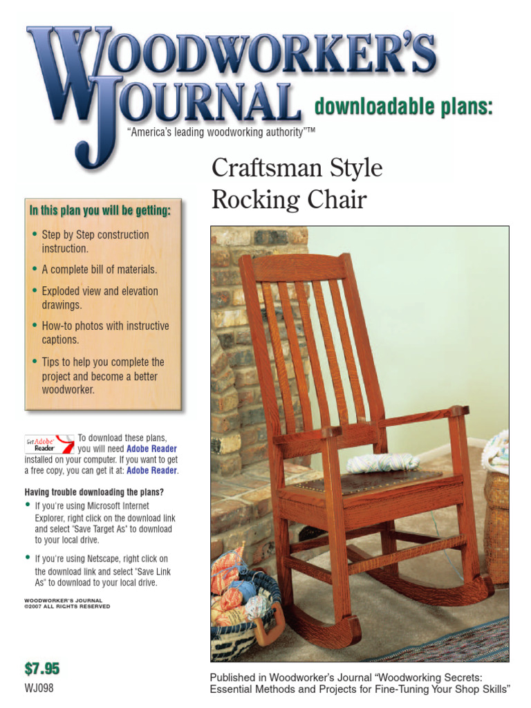 WJ098 Rocking Chair | PDF | Woodworking