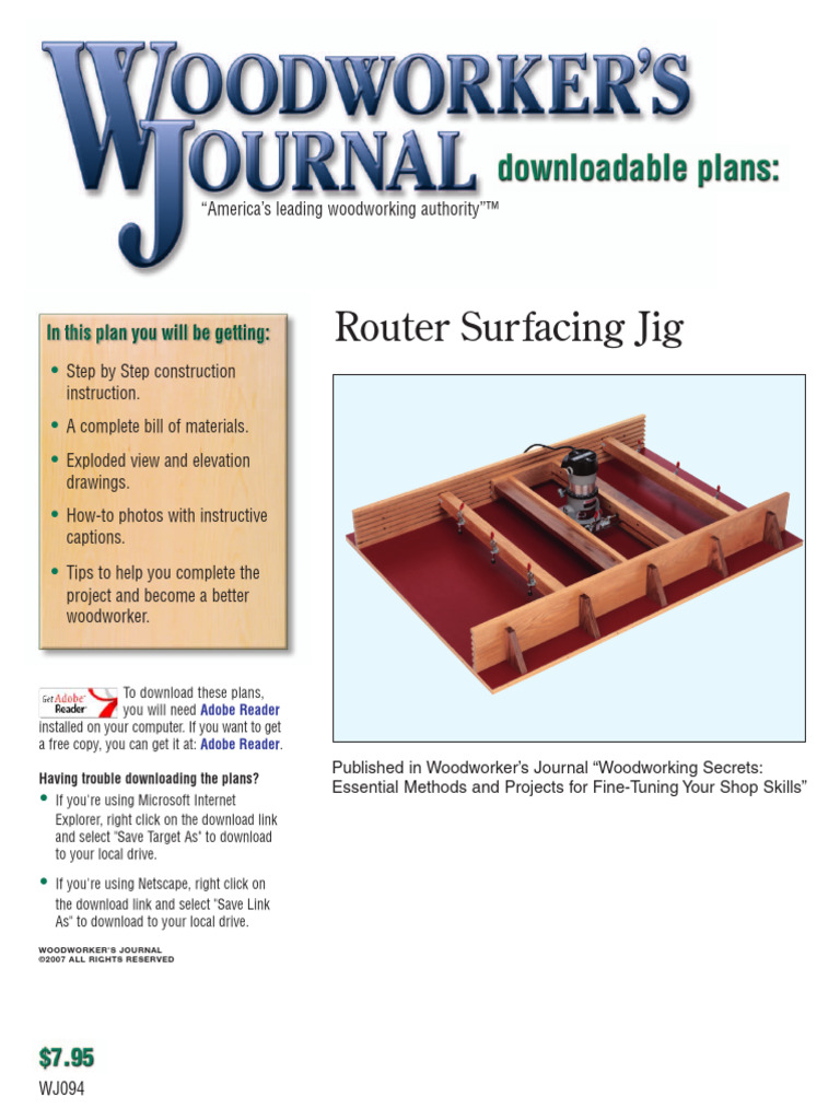 WJ094 Router Surfacing Jig | PDF