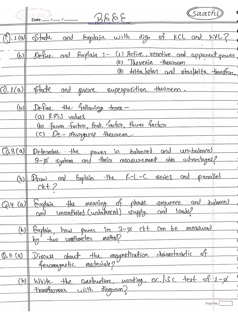 BEEE Model Paper ? ? | PDF