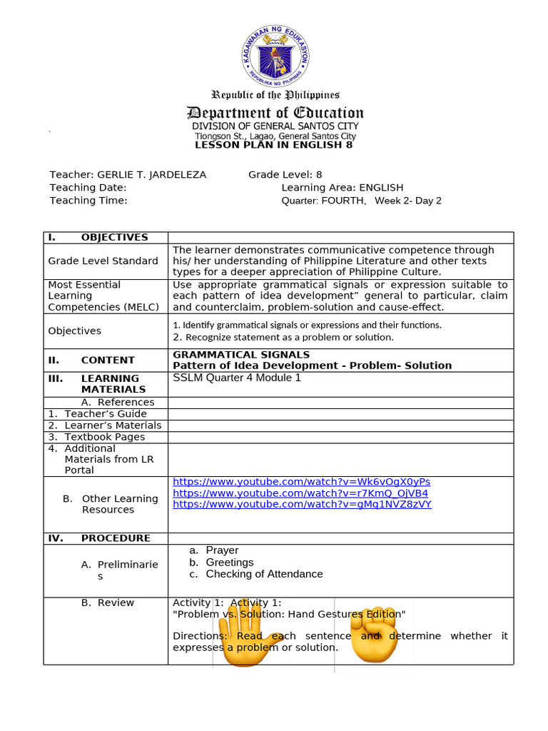 G8-Q4-W2-DAY2-DLP | PDF | Learning | Teachers
