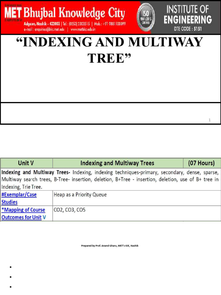 Unit 5 Indexing 2022 | PDF | Database Index | Algorithms And Data Structures