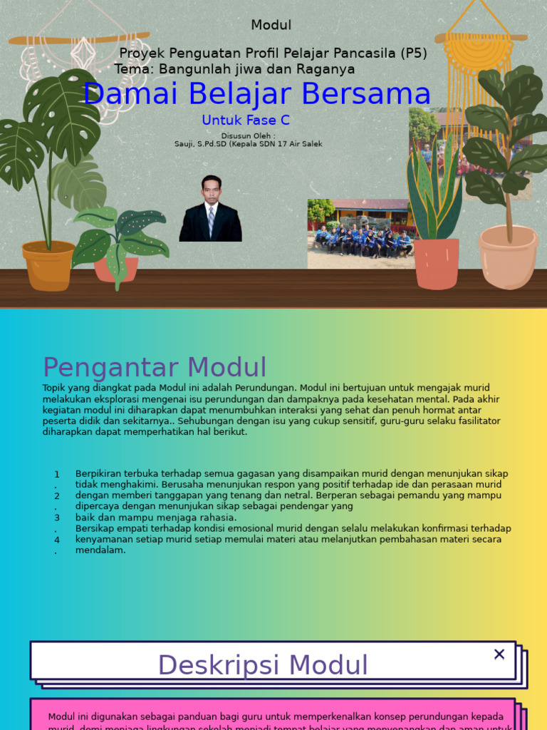 Modul Projek Bangunlah Jiwa dan Raganya - Damai Belajar Bersama - Fase C.pdf | PDF